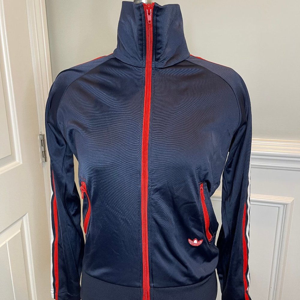 Adidas Navy Red & White Retro Track Jacket - Gem